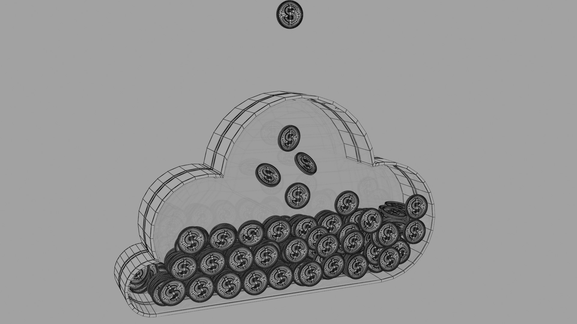3D Coin Bank Cloud - TurboSquid 1941236