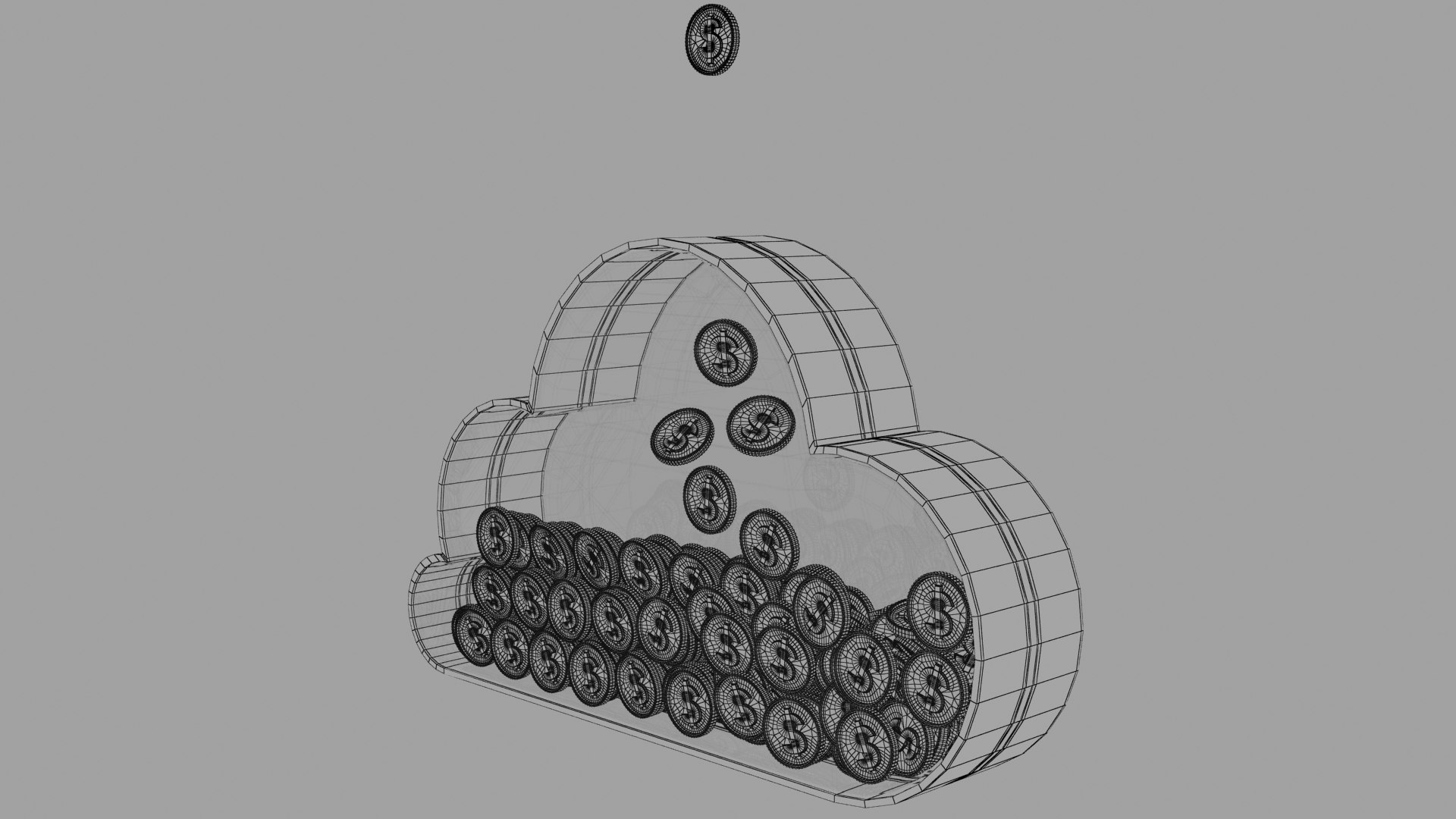 3D Coin Bank Cloud - TurboSquid 1941236