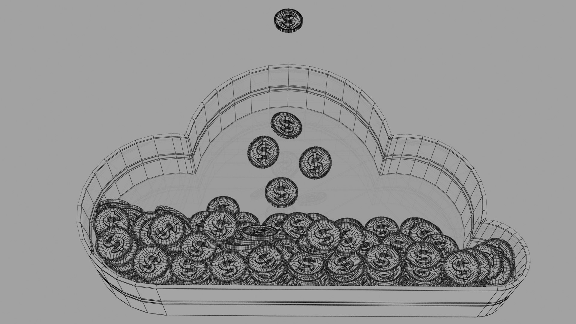 3D Coin Bank Cloud - TurboSquid 1941236