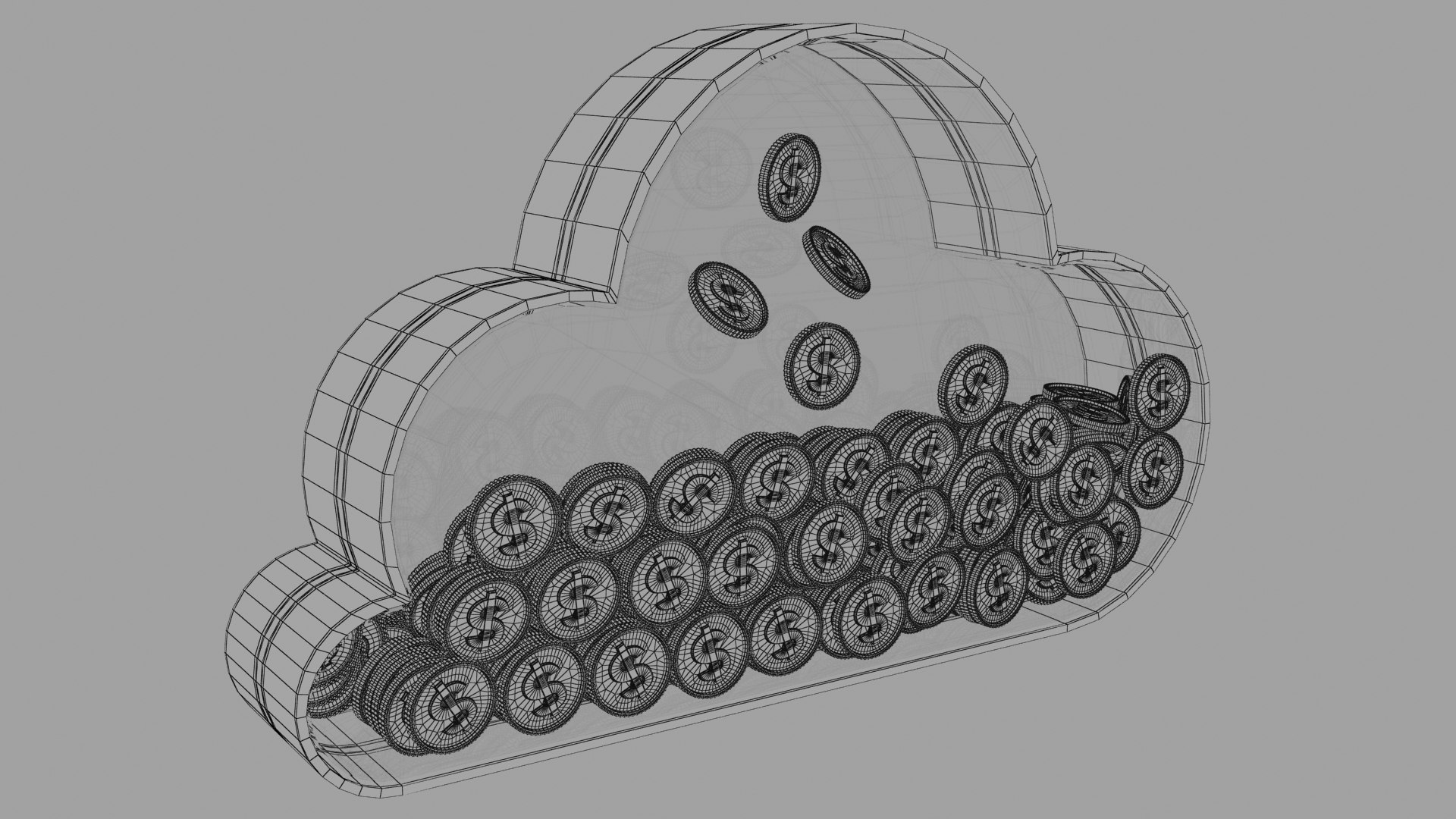3D Coin Bank Cloud - TurboSquid 1941236