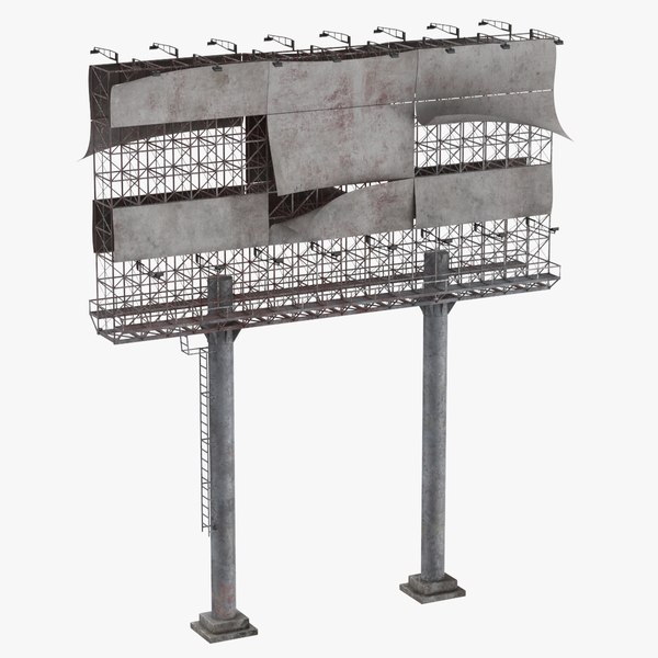 Regular Billboard 04 Damaged 3D - TurboSquid 1893526