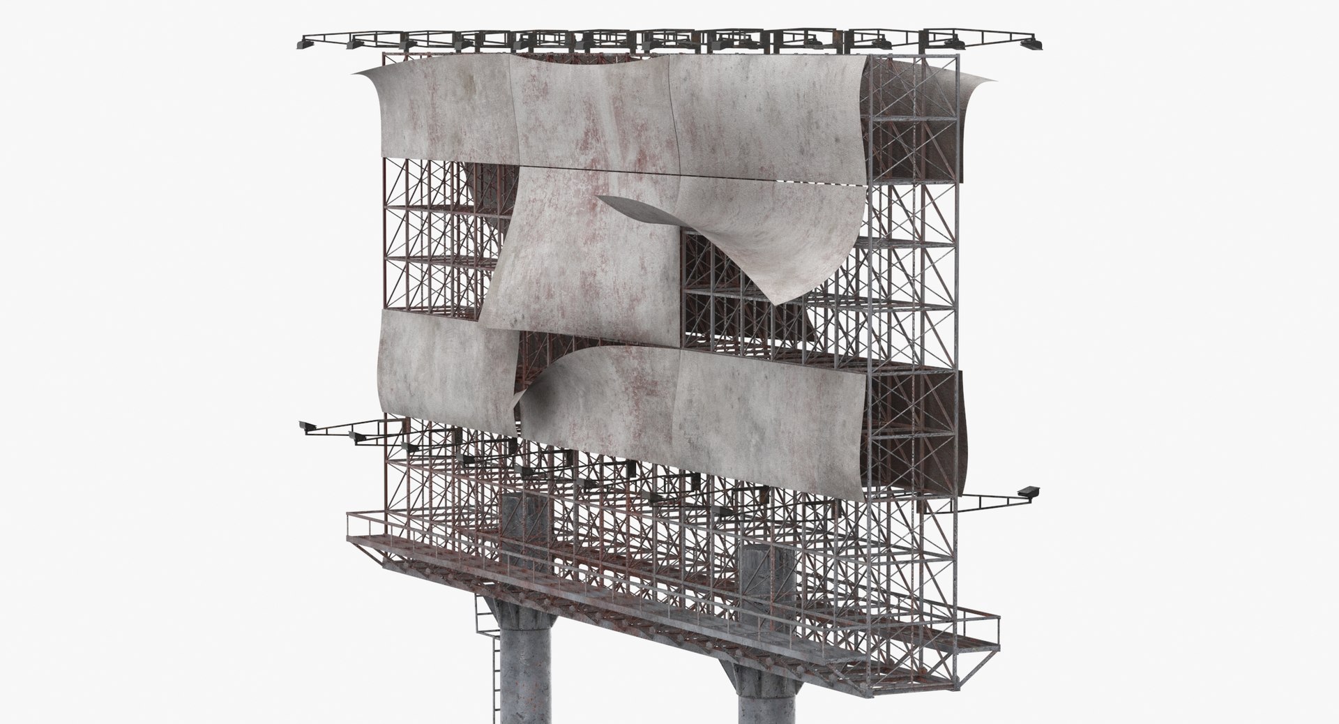 Regular Billboard 02 Damaged 3D Model - TurboSquid 1893538