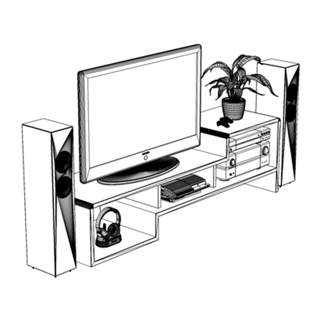 3d C4d Home Entertainment Set