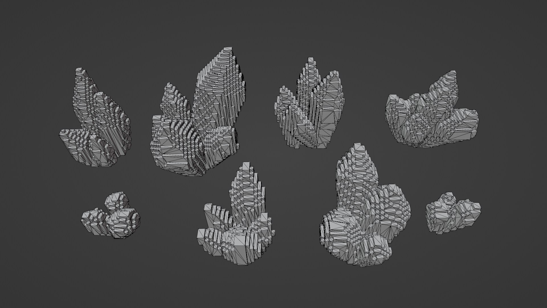 Voxel Crystal Set 3D Model - TurboSquid 2122253