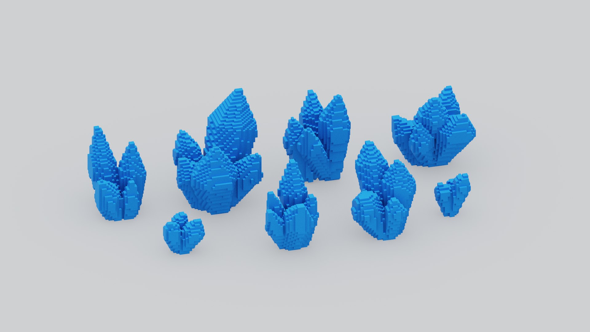 Voxel Crystal Set 3D Model - TurboSquid 2122253
