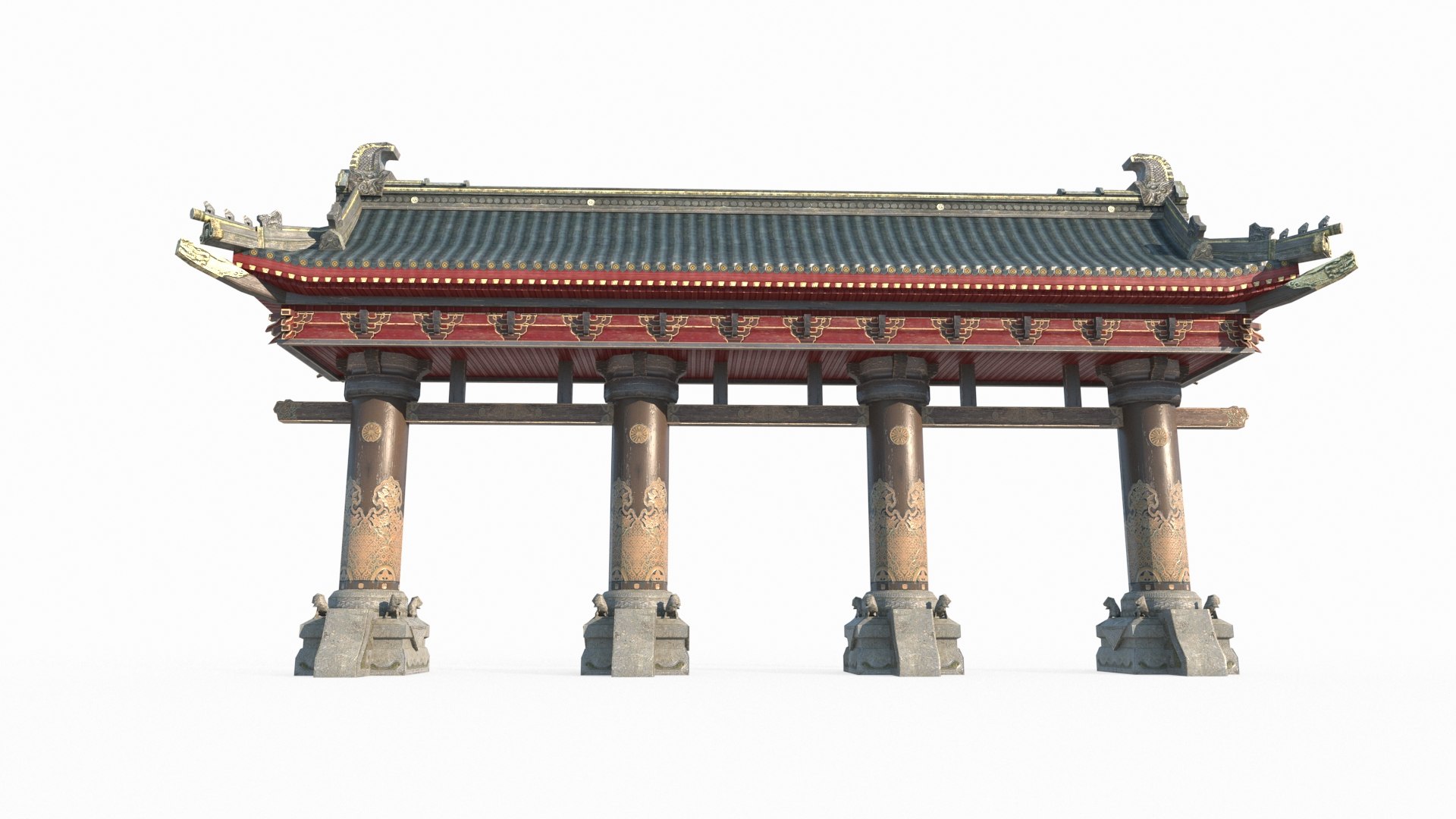 Gate Of Ancient Asian Architecture Model - TurboSquid 2067966