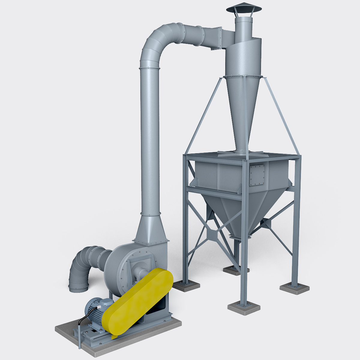 3d model industrial cyclone dust collector