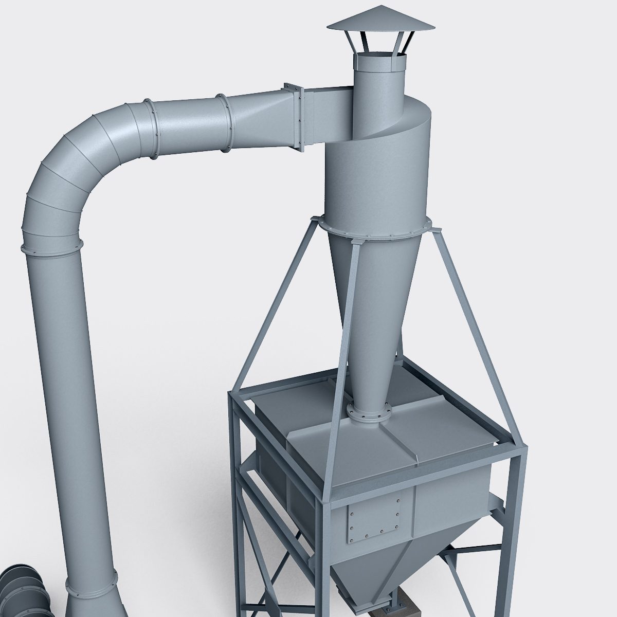 3d model industrial cyclone dust collector