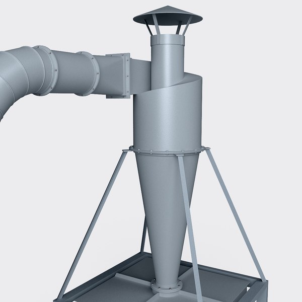 3d model industrial cyclone dust collector