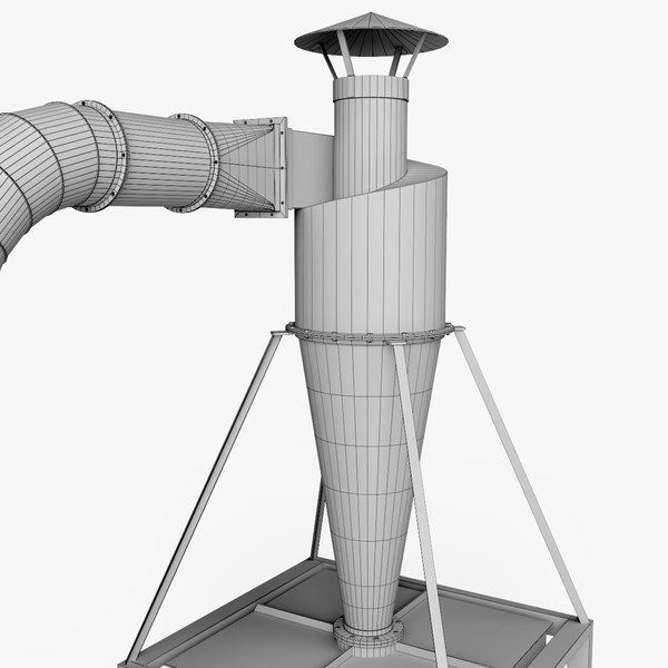 3d model industrial cyclone dust collector