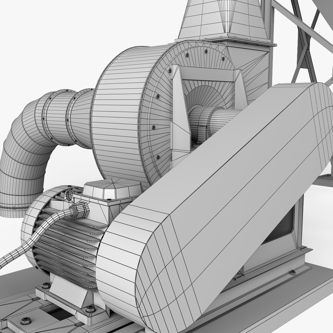 3d model industrial cyclone dust collector