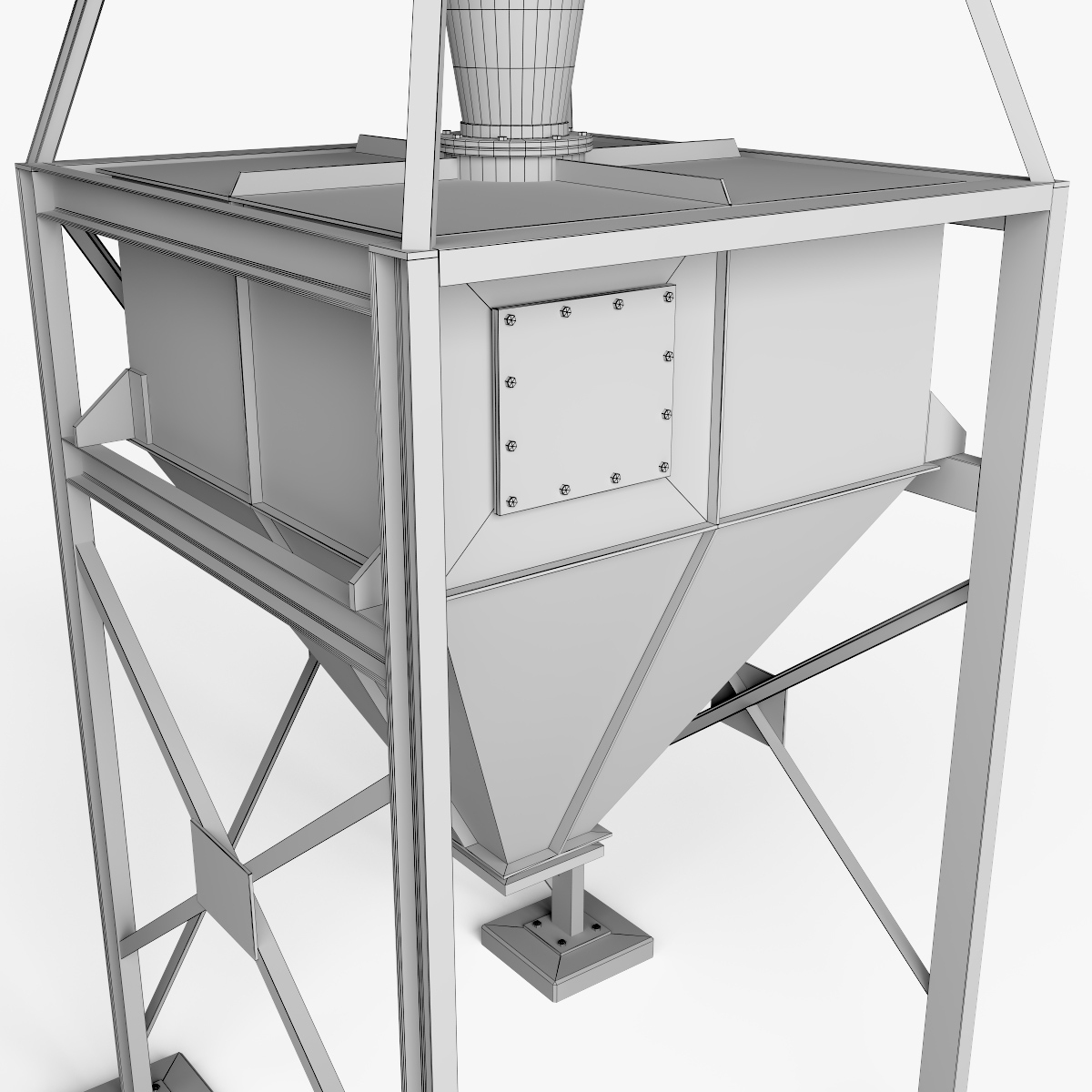 3d model industrial cyclone dust collector