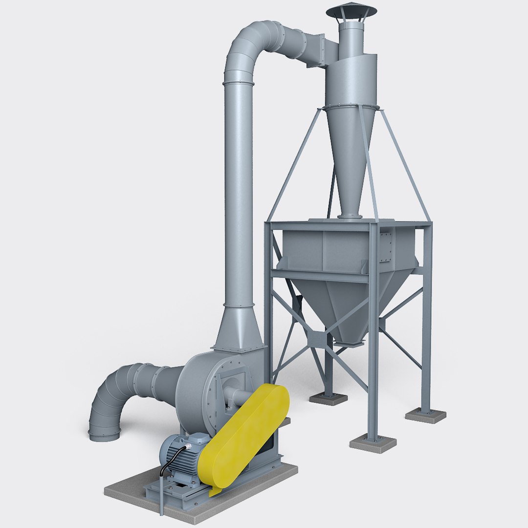 3d Model Industrial Cyclone Dust Collector