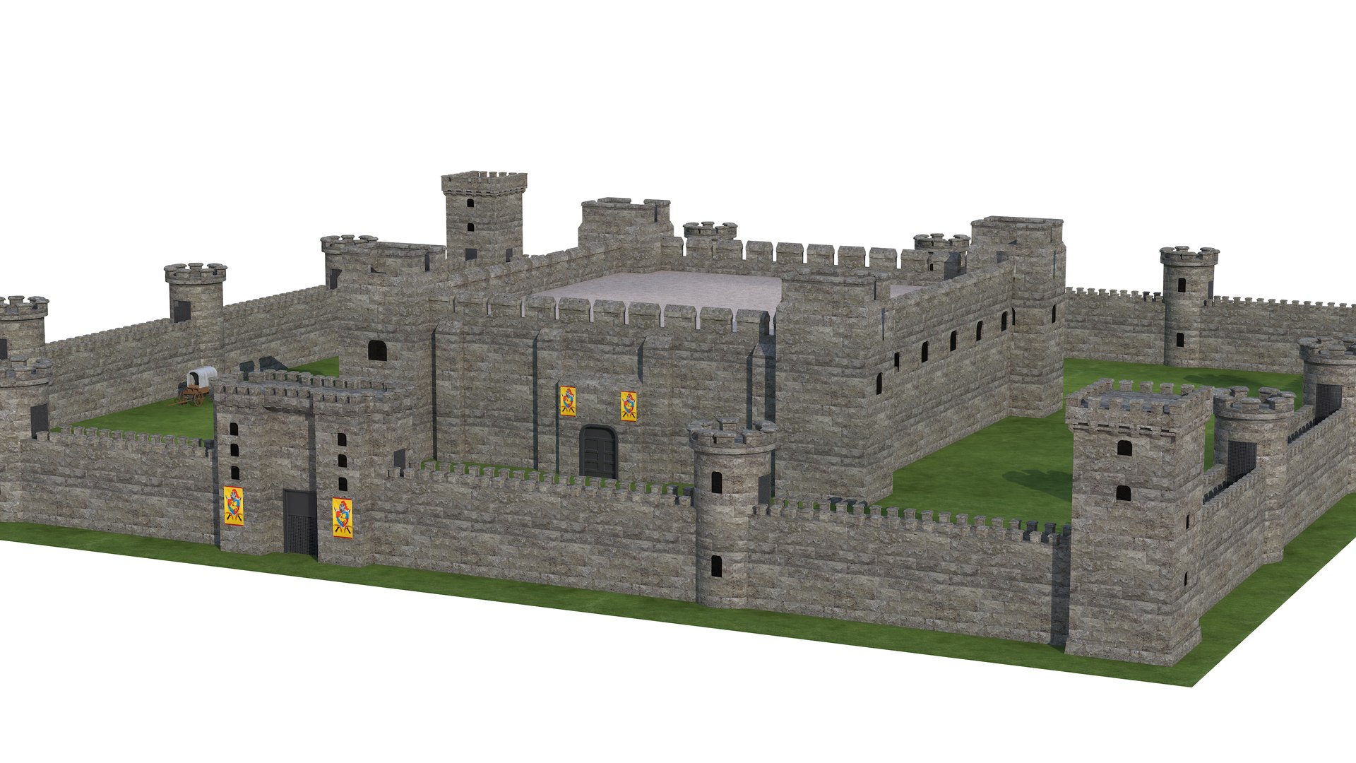 3D Medieval Castle Model - TurboSquid 2404215