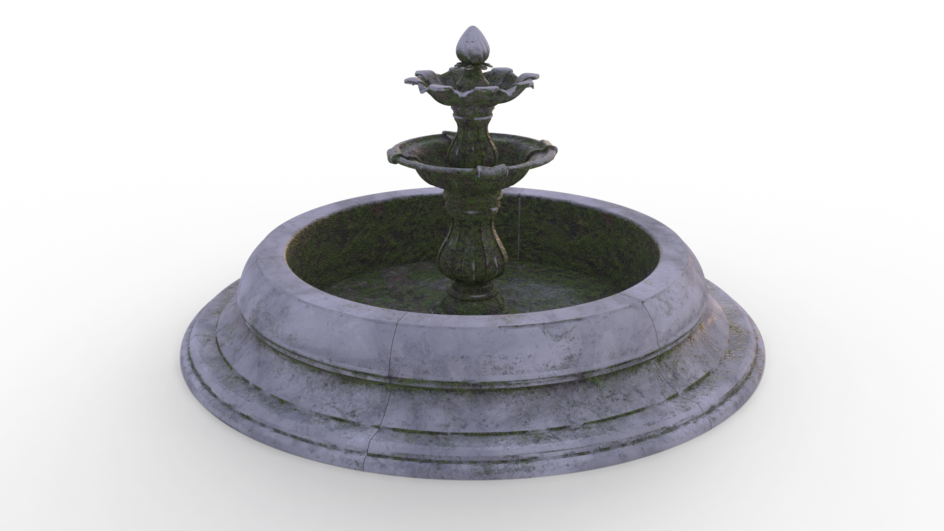 Fountain - Old Mossed Fountain 3D Model - TurboSquid 2204965