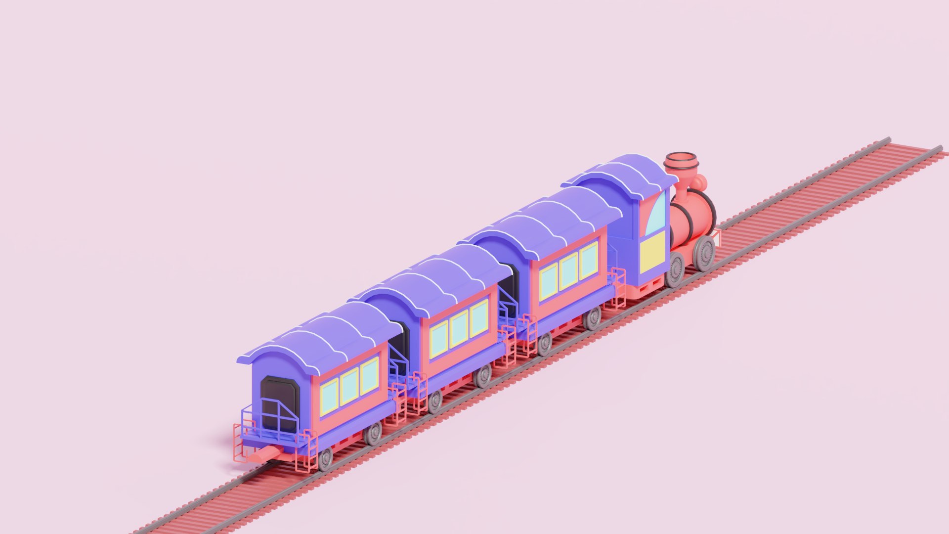 3D Cartoon Train - TurboSquid 1766608