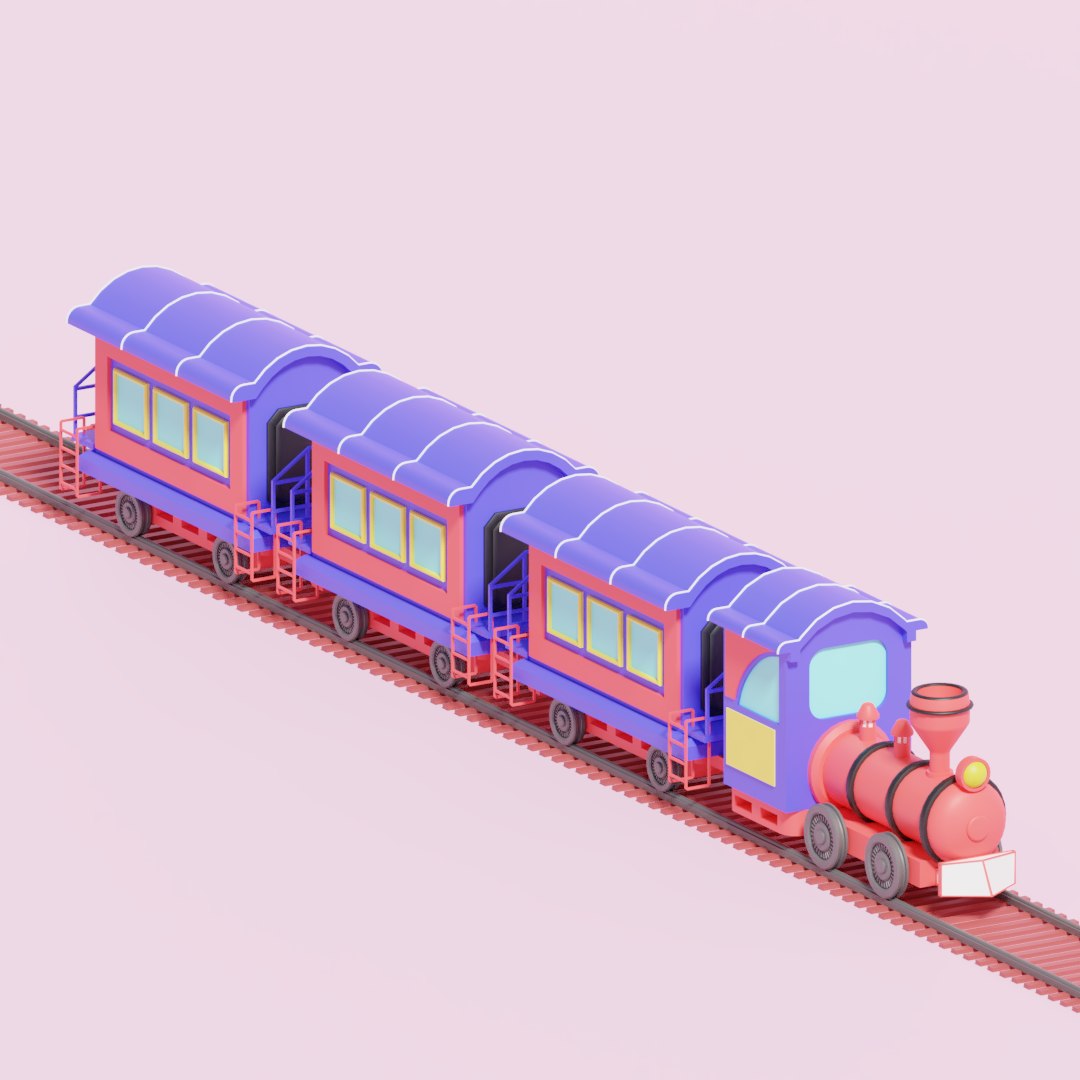 3D Cartoon Train - TurboSquid 1766608
