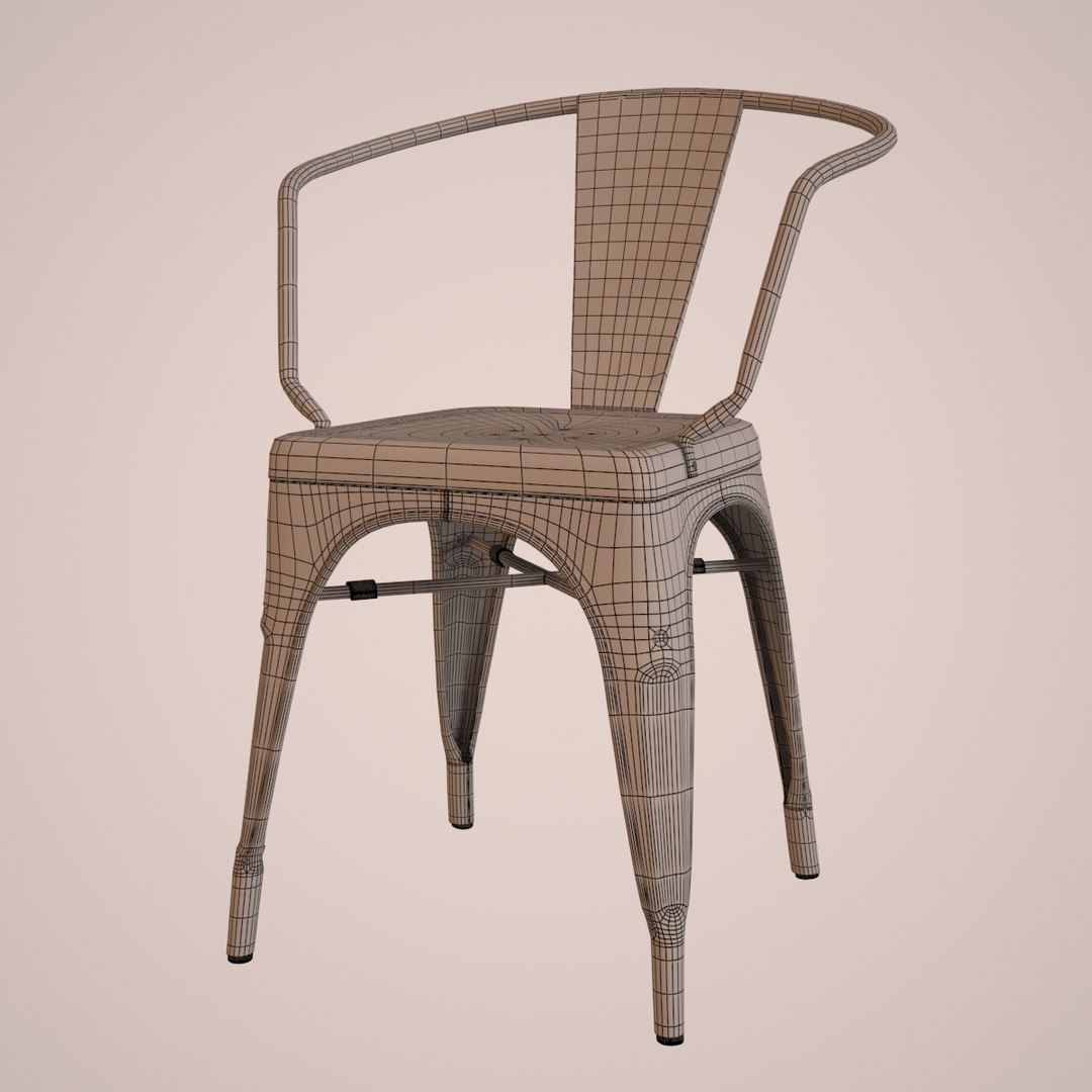 3d Model Tolix Chair Armchair Stools