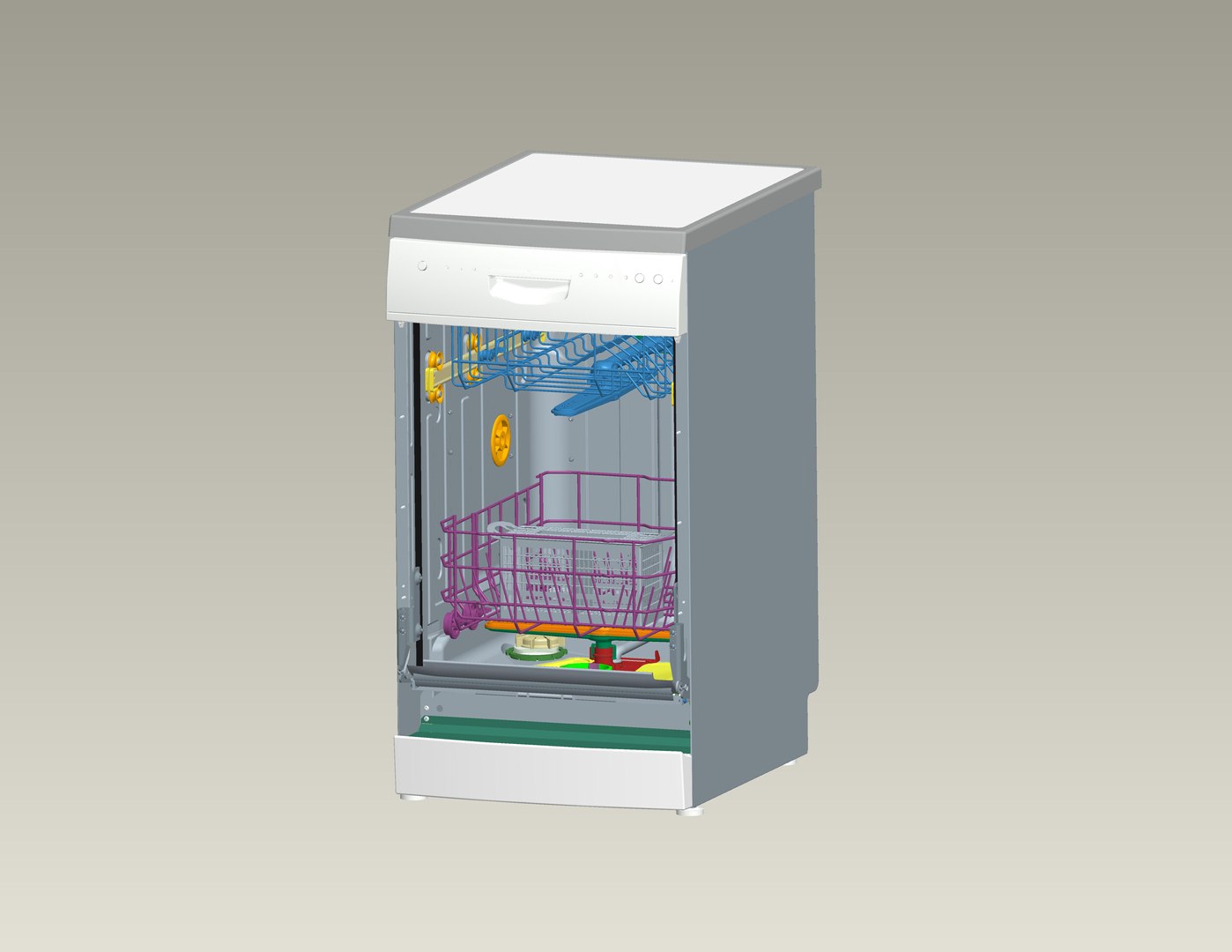 Automatic Dishwashing Machine 3d Model