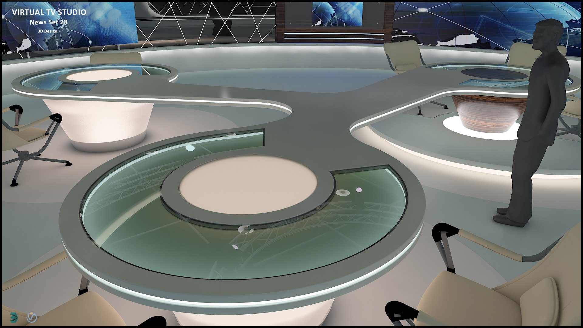 3D virtual sets tv studio model - TurboSquid 1526081