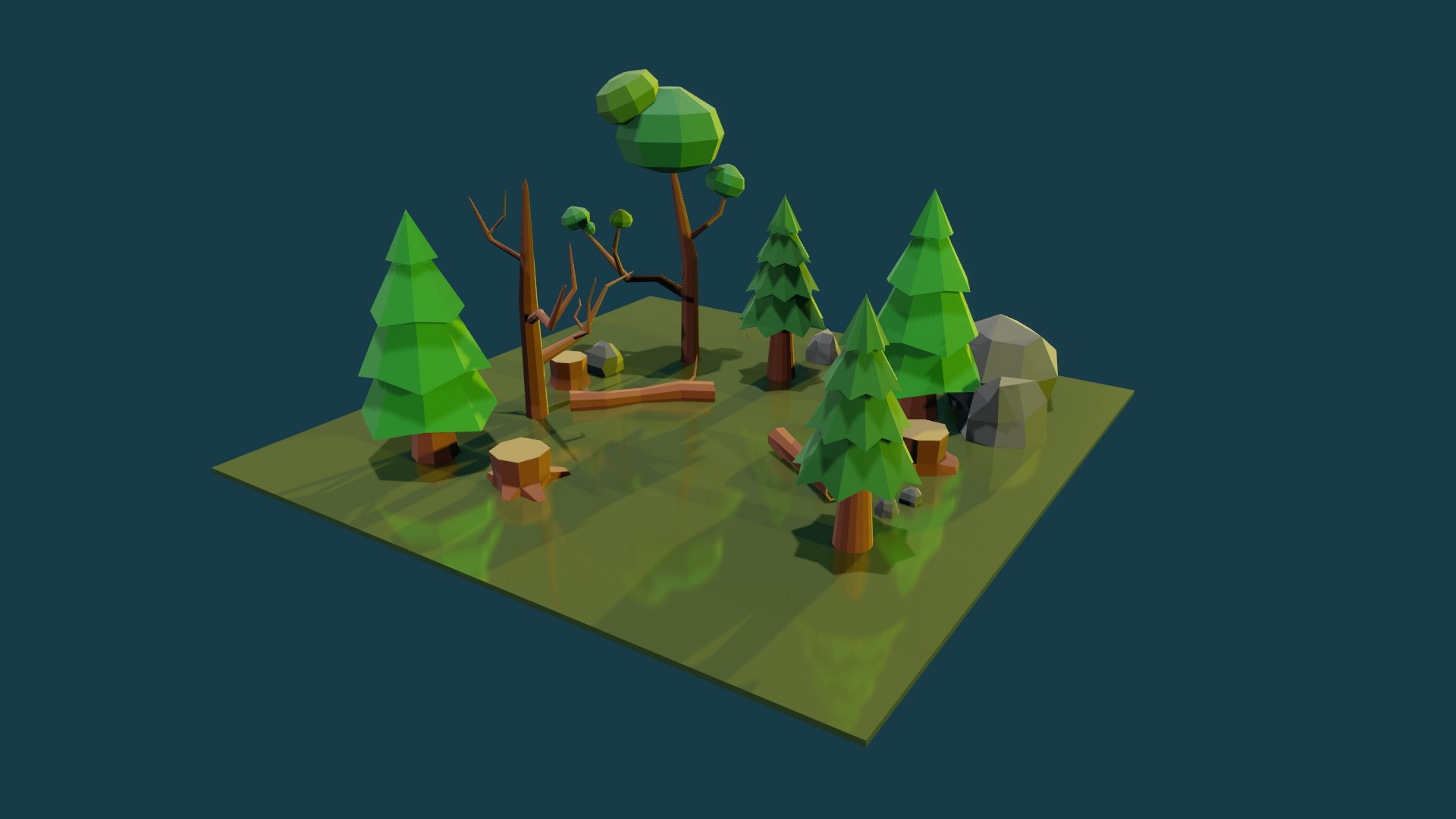 SIMPLE LOWPOLY FOREST PACK 3D Model - TurboSquid 2194735