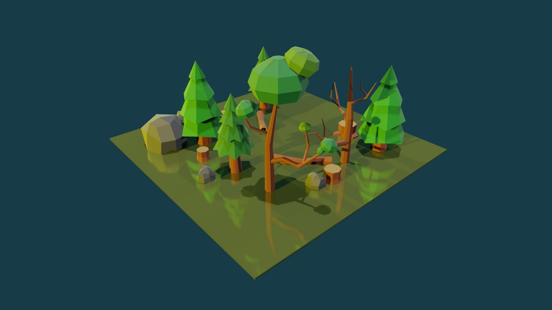 SIMPLE LOWPOLY FOREST PACK 3D Model - TurboSquid 2194735
