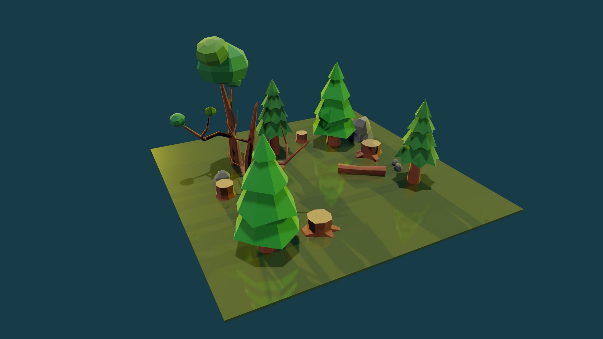 SIMPLE LOWPOLY FOREST PACK 3D Model - TurboSquid 2194735