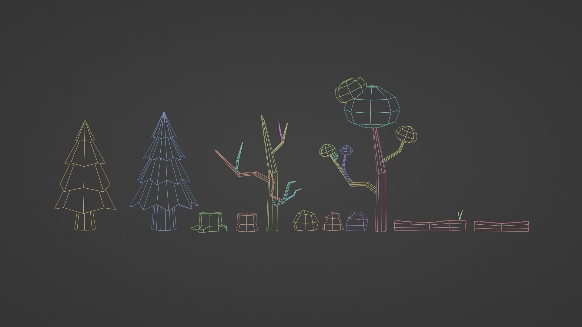 SIMPLE LOWPOLY FOREST PACK 3D Model - TurboSquid 2194735