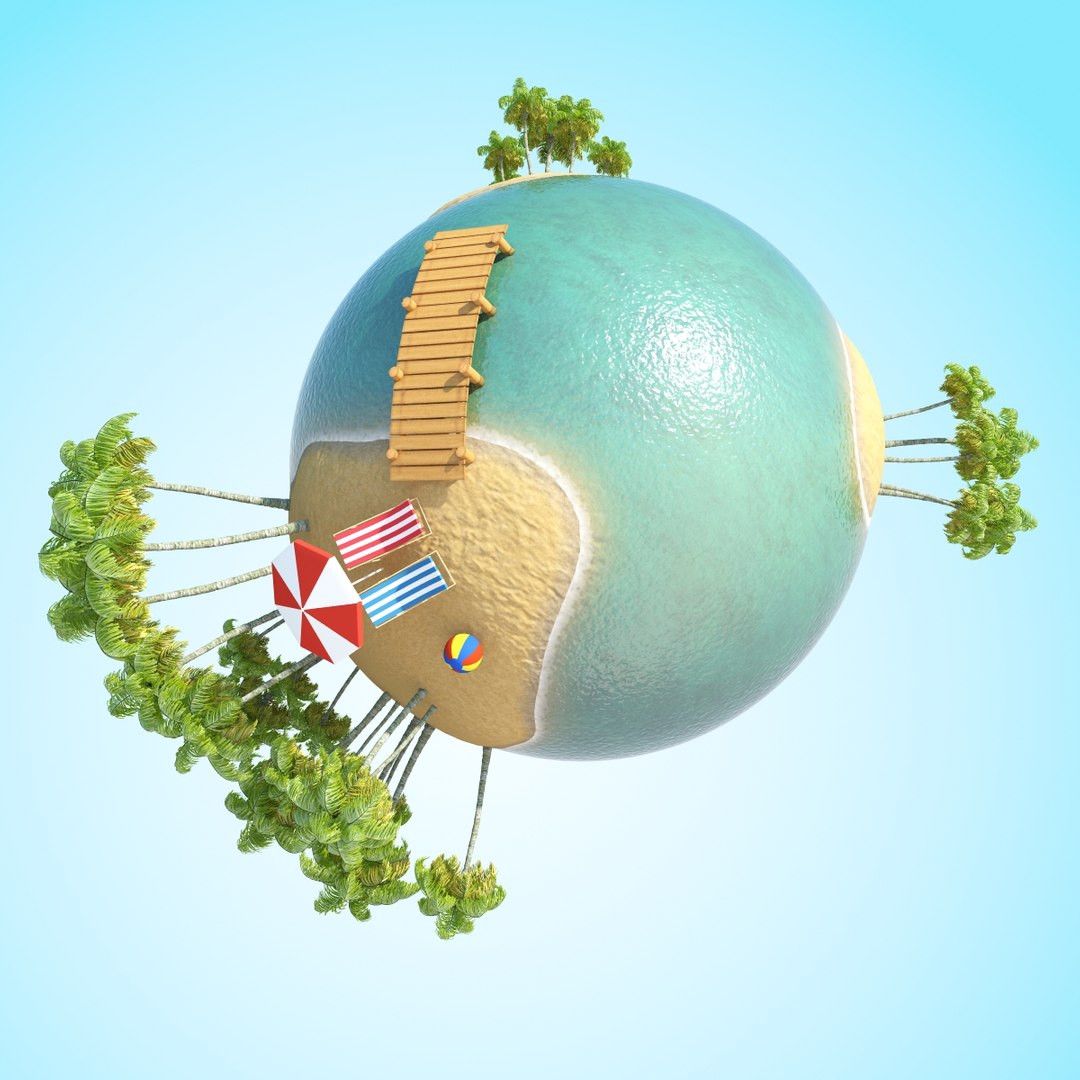 3d model planet tropic
