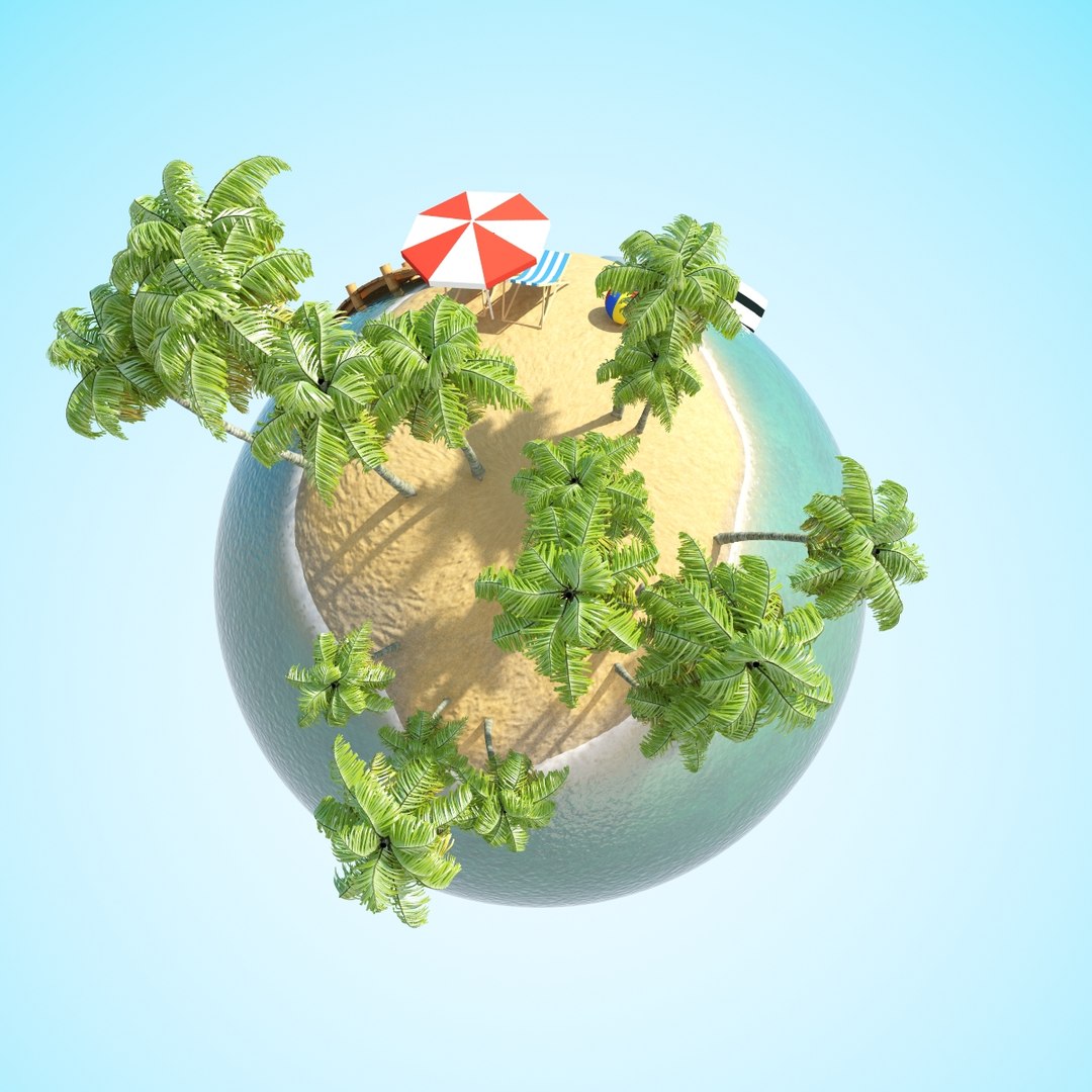 3d model planet tropic