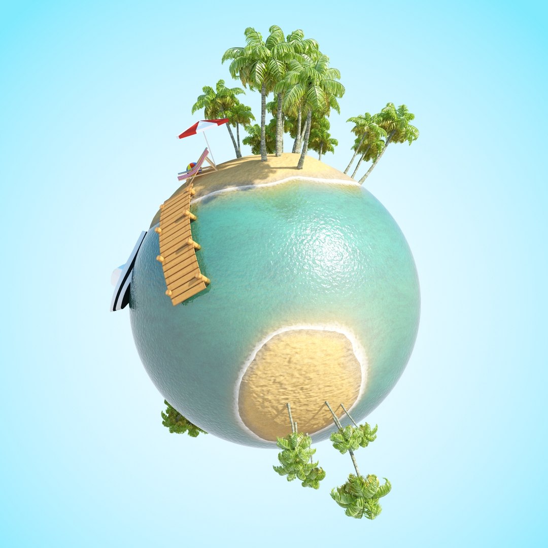 3d model planet tropic