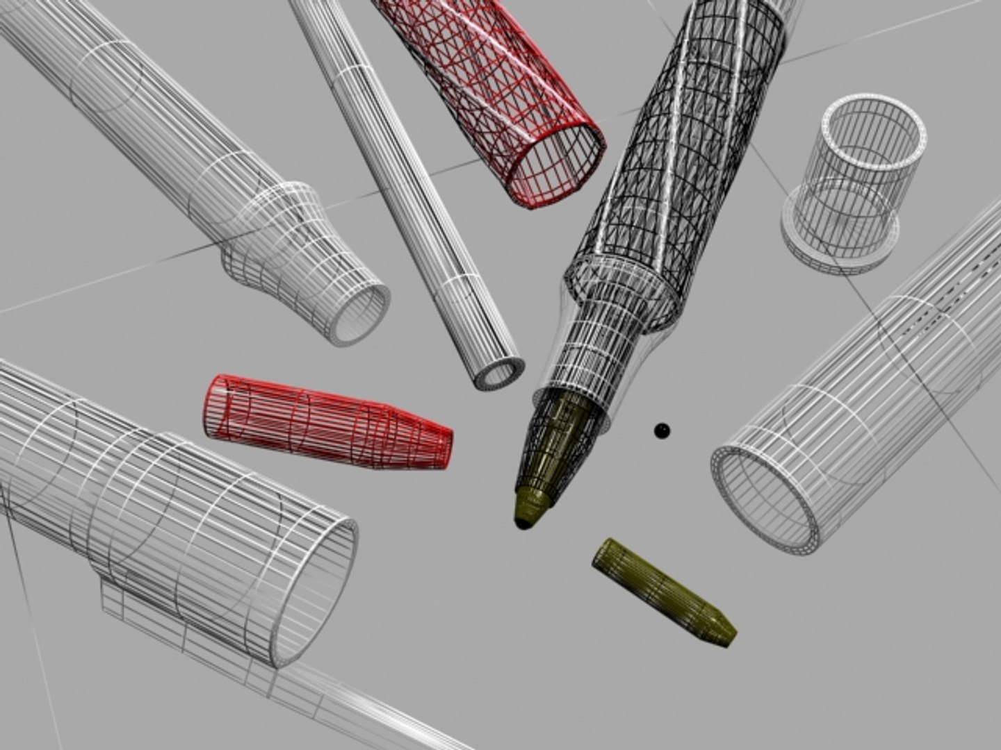 3d Model Bic Pen Green