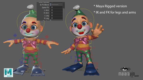 modelo 3d Payaso de dibujos animados - Maya con VRay - TurboSquid 2214486