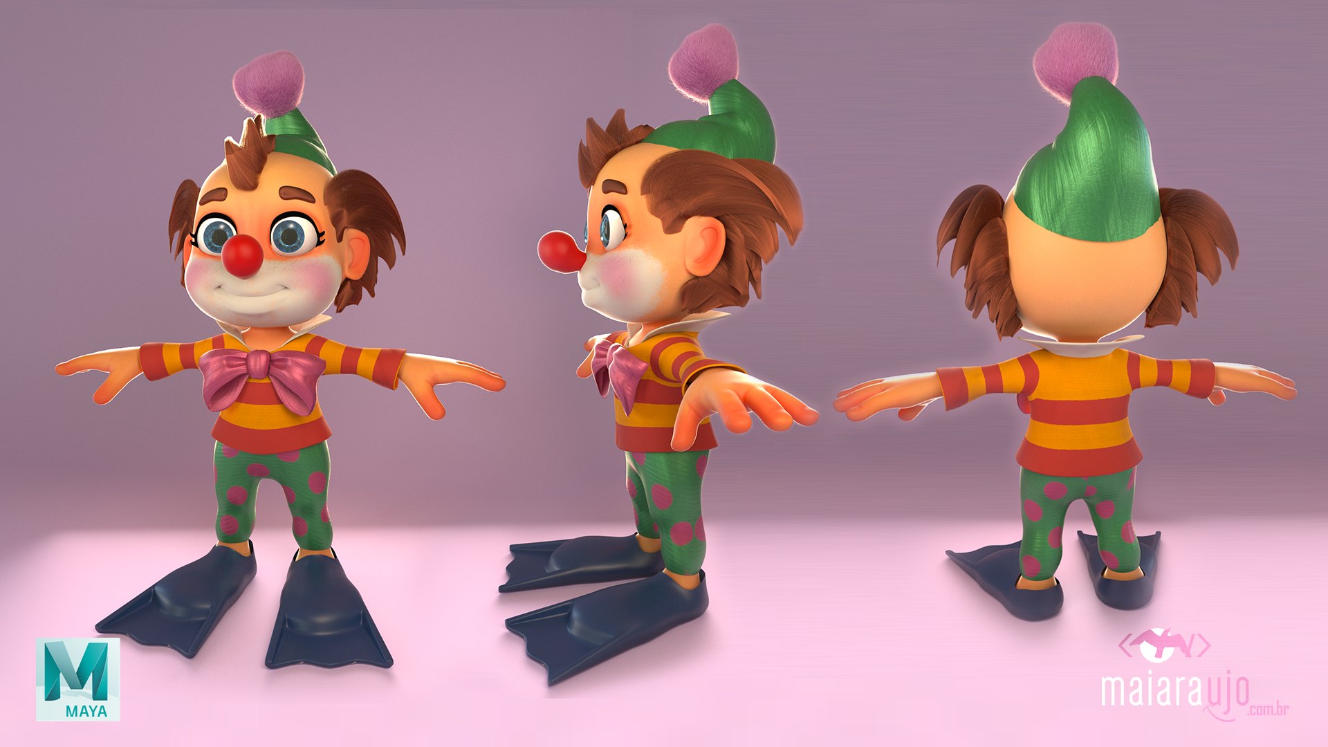 modelo 3d Payaso de dibujos animados - Maya con VRay - TurboSquid 2214486