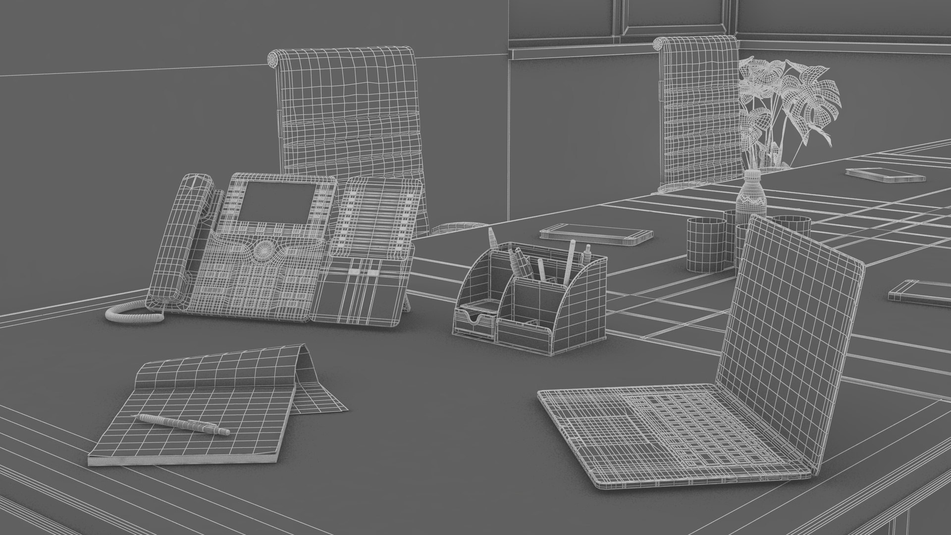 3D Seminar Room With Blue Walls - TurboSquid 2016258