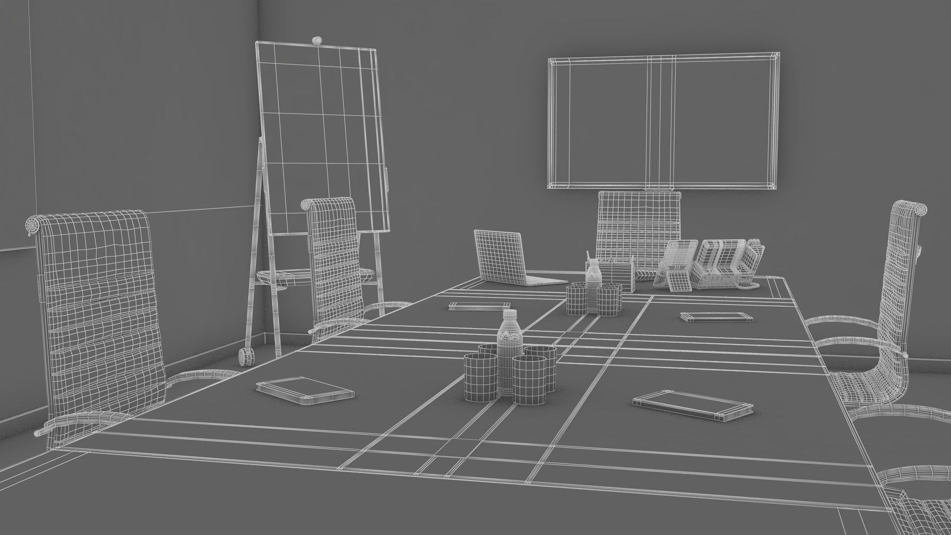 3D Seminar Room With Blue Walls - TurboSquid 2016258