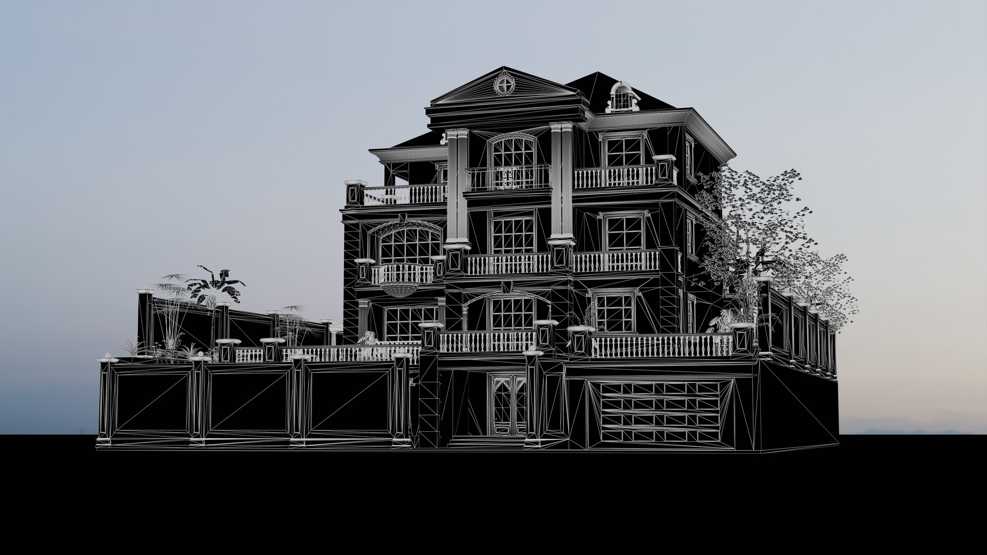 3D Luxury Classical Villa 3D Model - Low Poly - TurboSquid 2271642