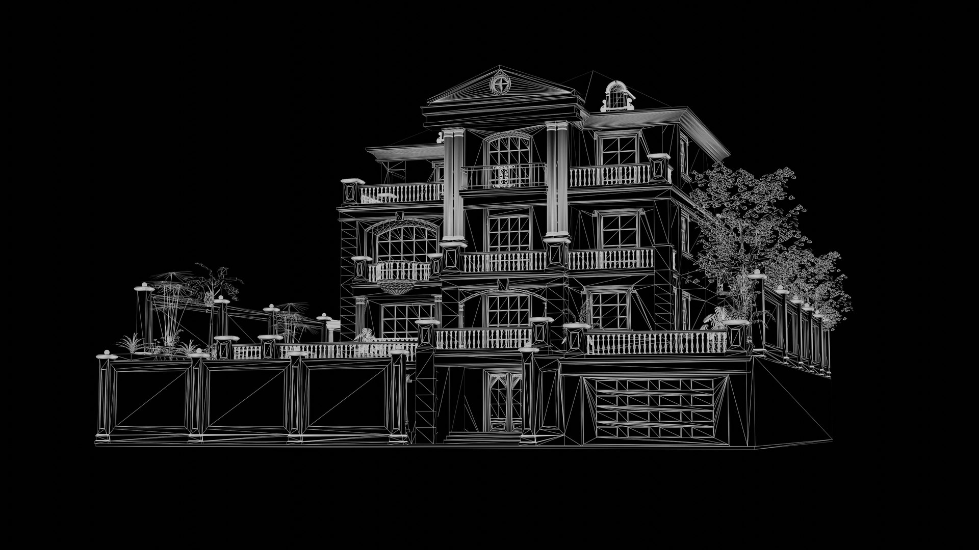 3D Luxury Classical Villa 3D Model - Low Poly - TurboSquid 2271642