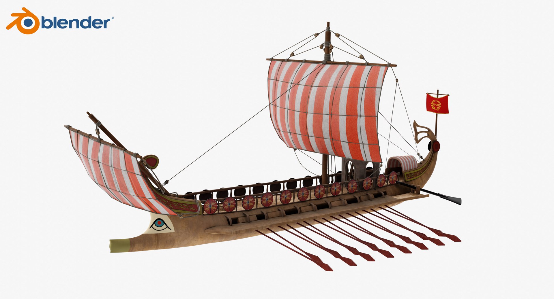 Ancient Roman Bireme 3D Model - TurboSquid 1950847