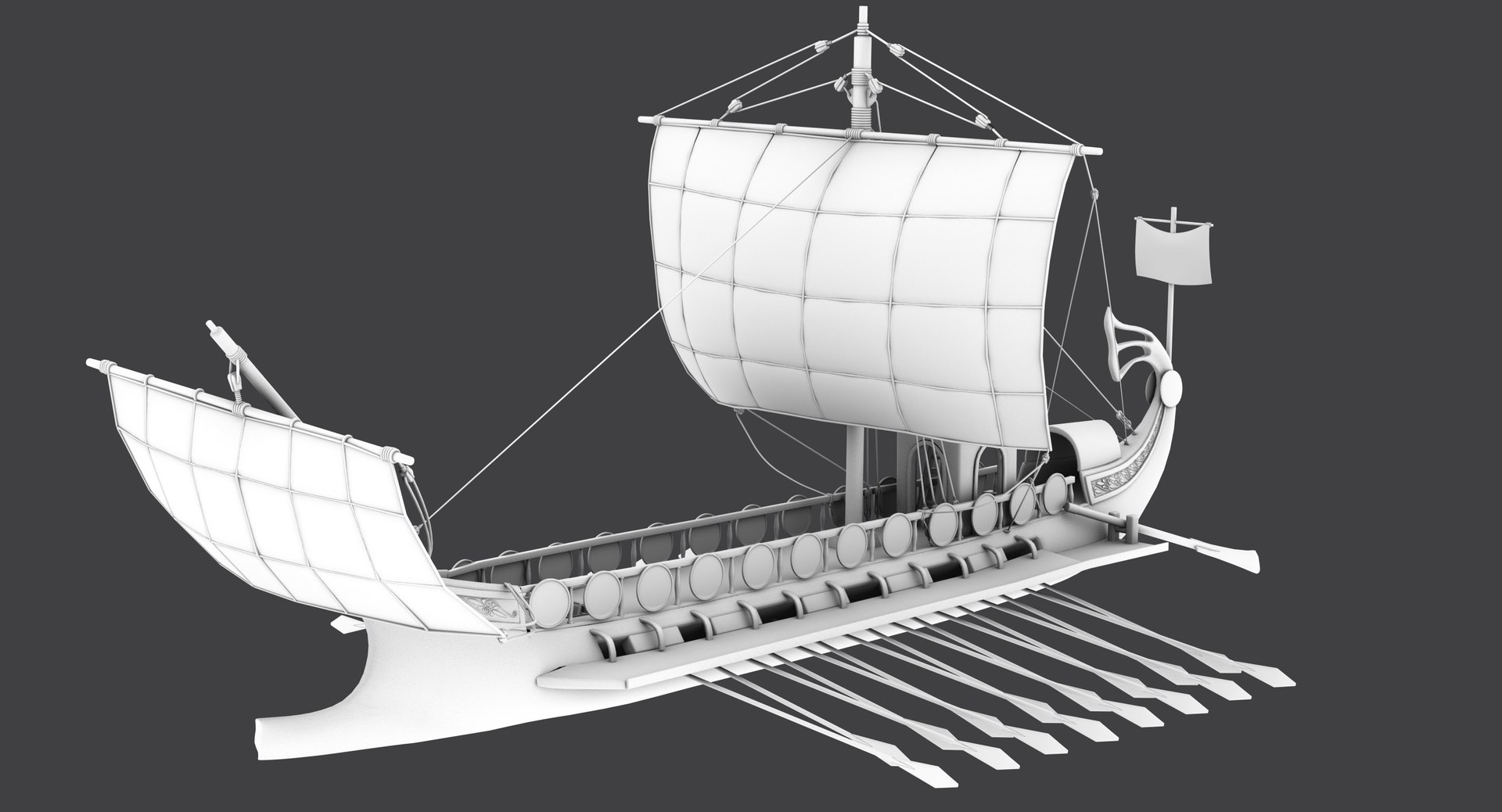 Ancient Roman Bireme 3D Model - TurboSquid 1950847