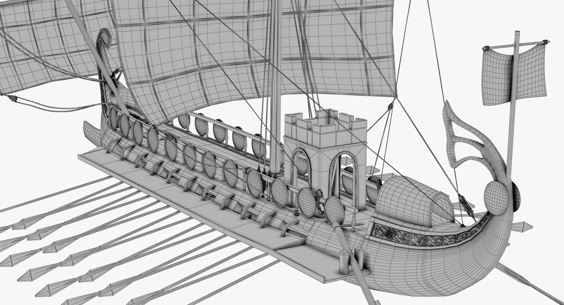 Ancient Roman Bireme 3D Model - TurboSquid 1950847