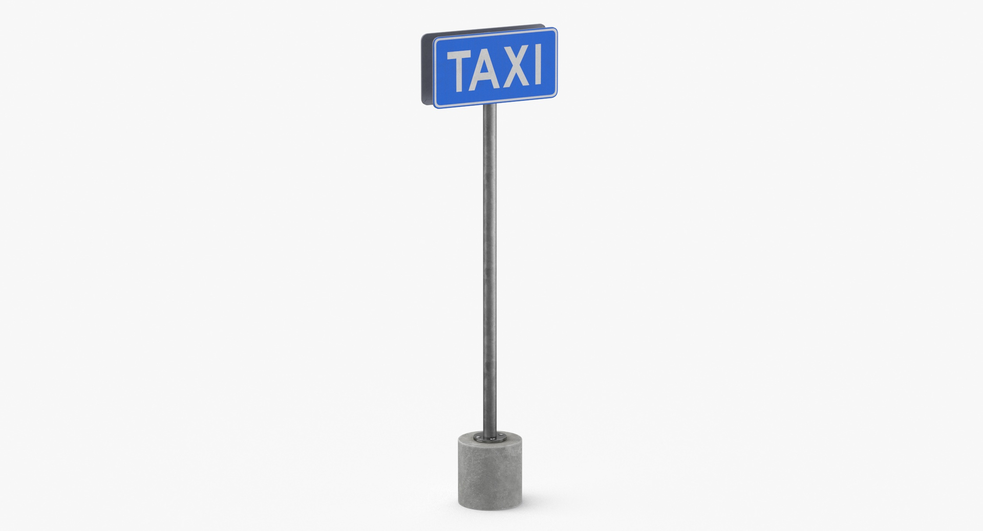 Taxi Stand Sign 03 Cylinder Square And U Shape Clean And Dirty 3D Model ...