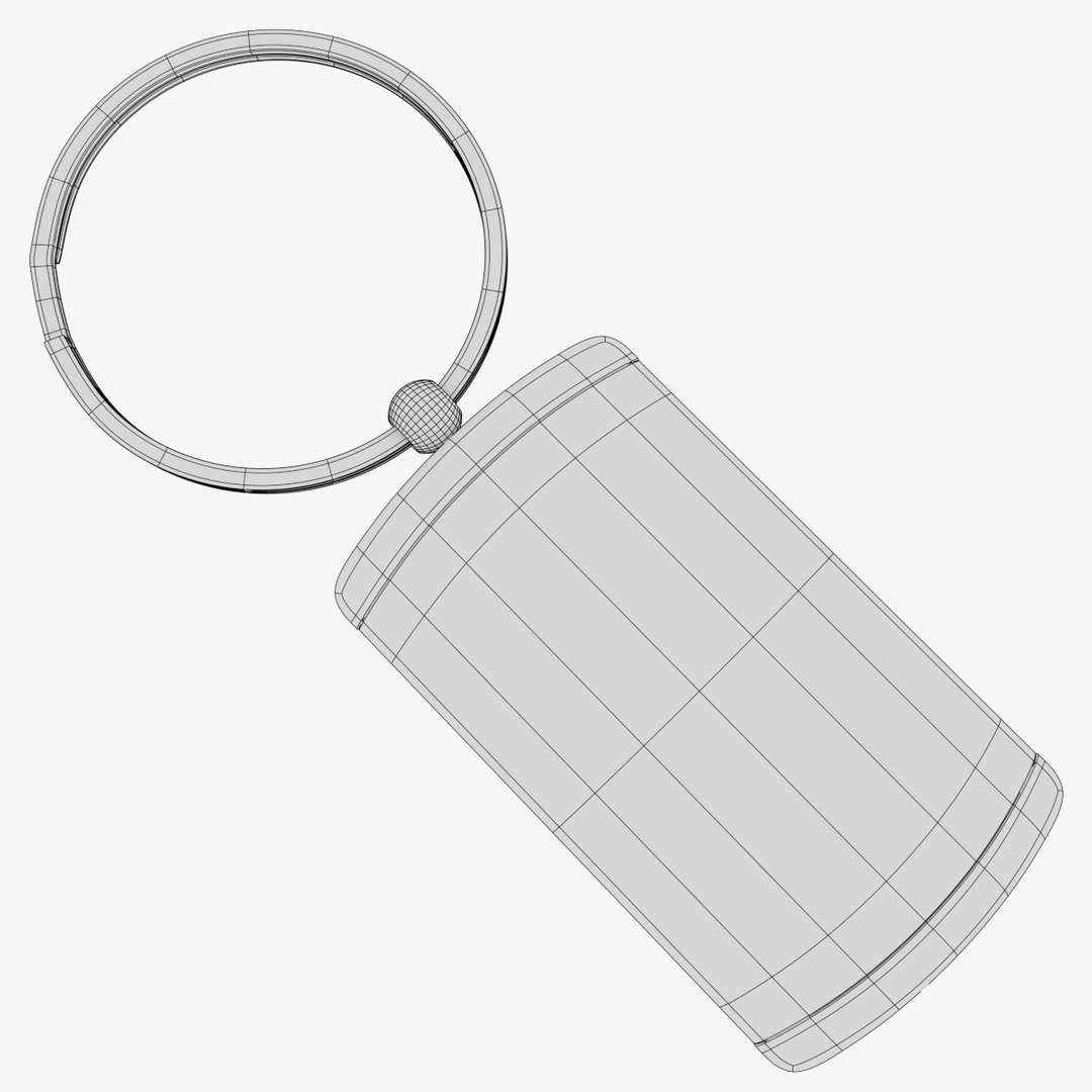 3d keyring ring keys 2 model