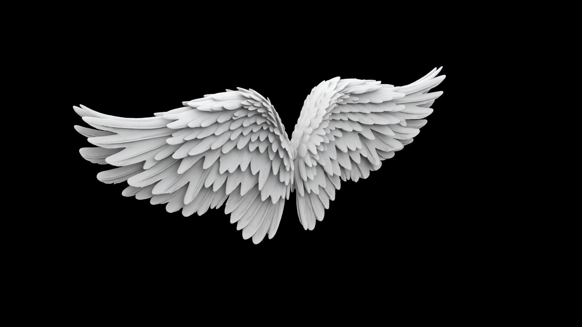 Angel Wings Overlapping Feather Structure 3D Model - TurboSquid 2435802