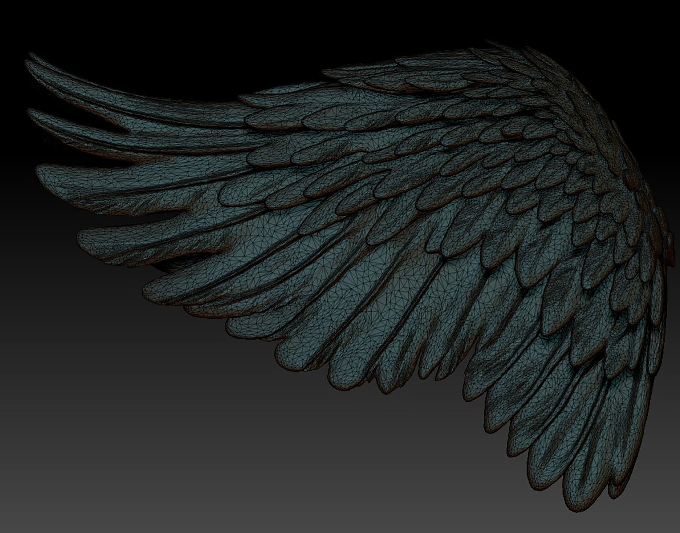 Angel Wings Overlapping Feather Structure 3D Model - TurboSquid 2435802