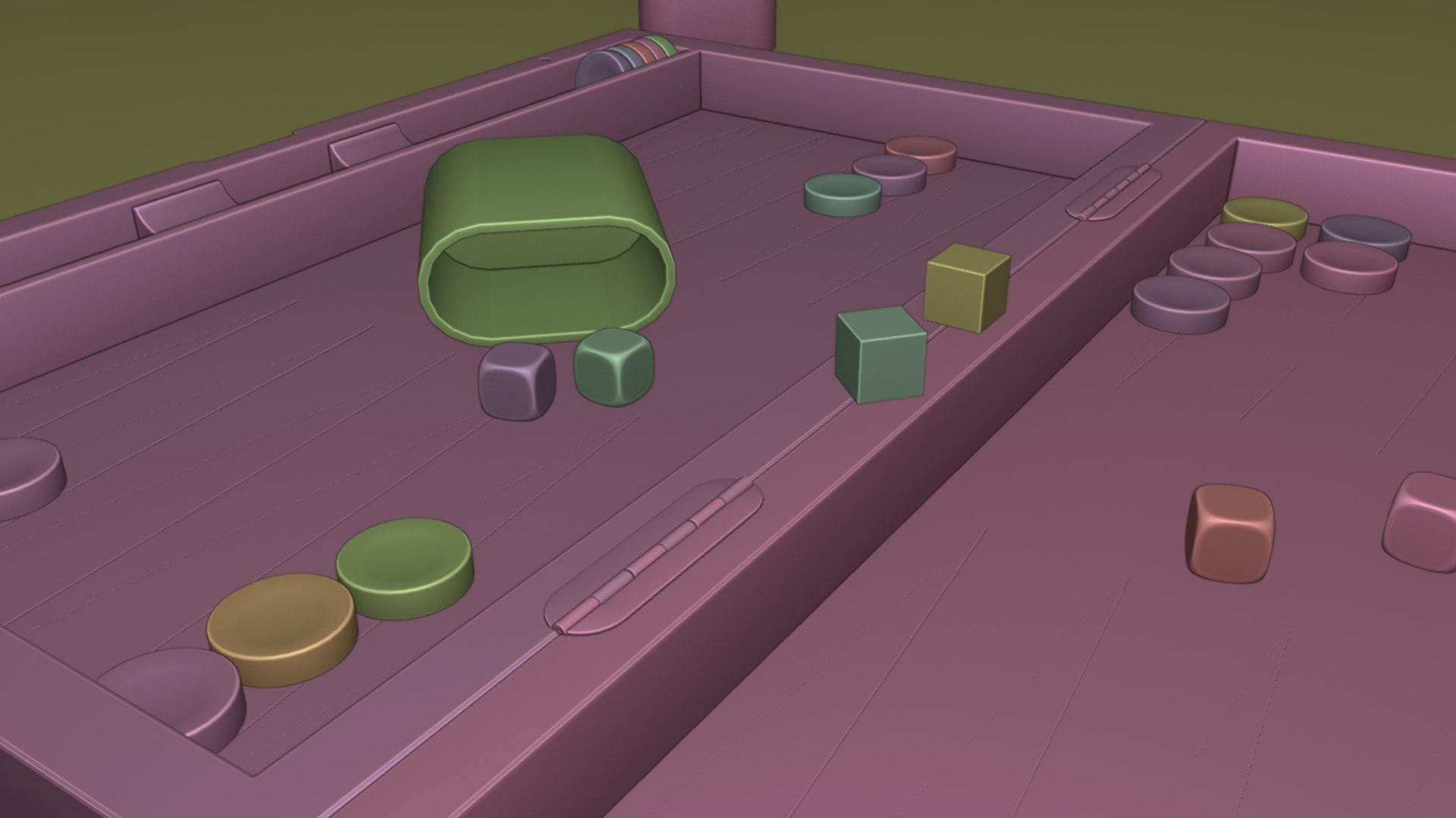 Backgammon Game With Table Chairs Set 3D Model - TurboSquid 2197559