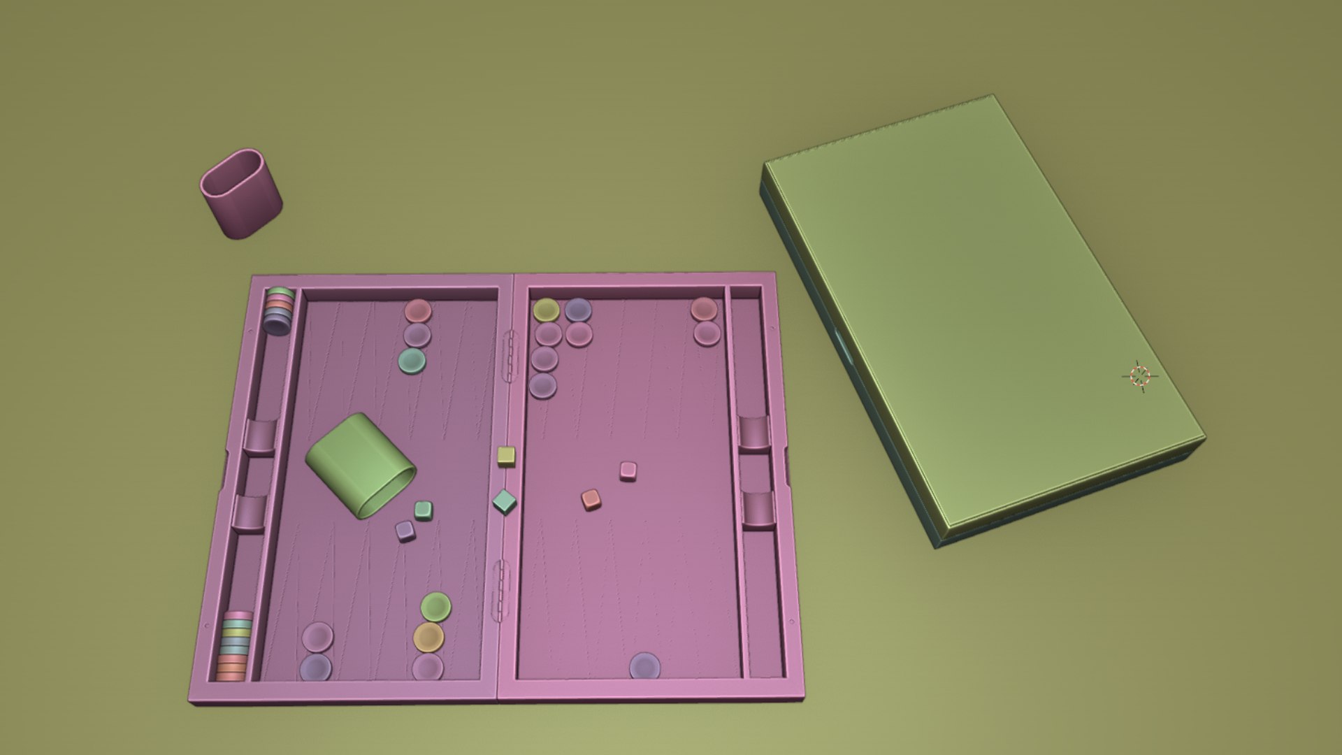 Backgammon Game With Table Chairs Set 3D Model - TurboSquid 2197559