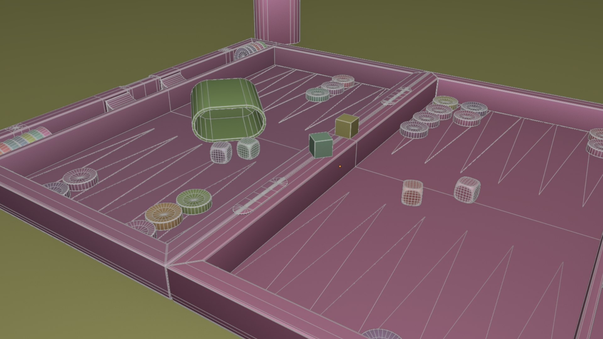 Backgammon Game With Table Chairs Set 3D Model - TurboSquid 2197559