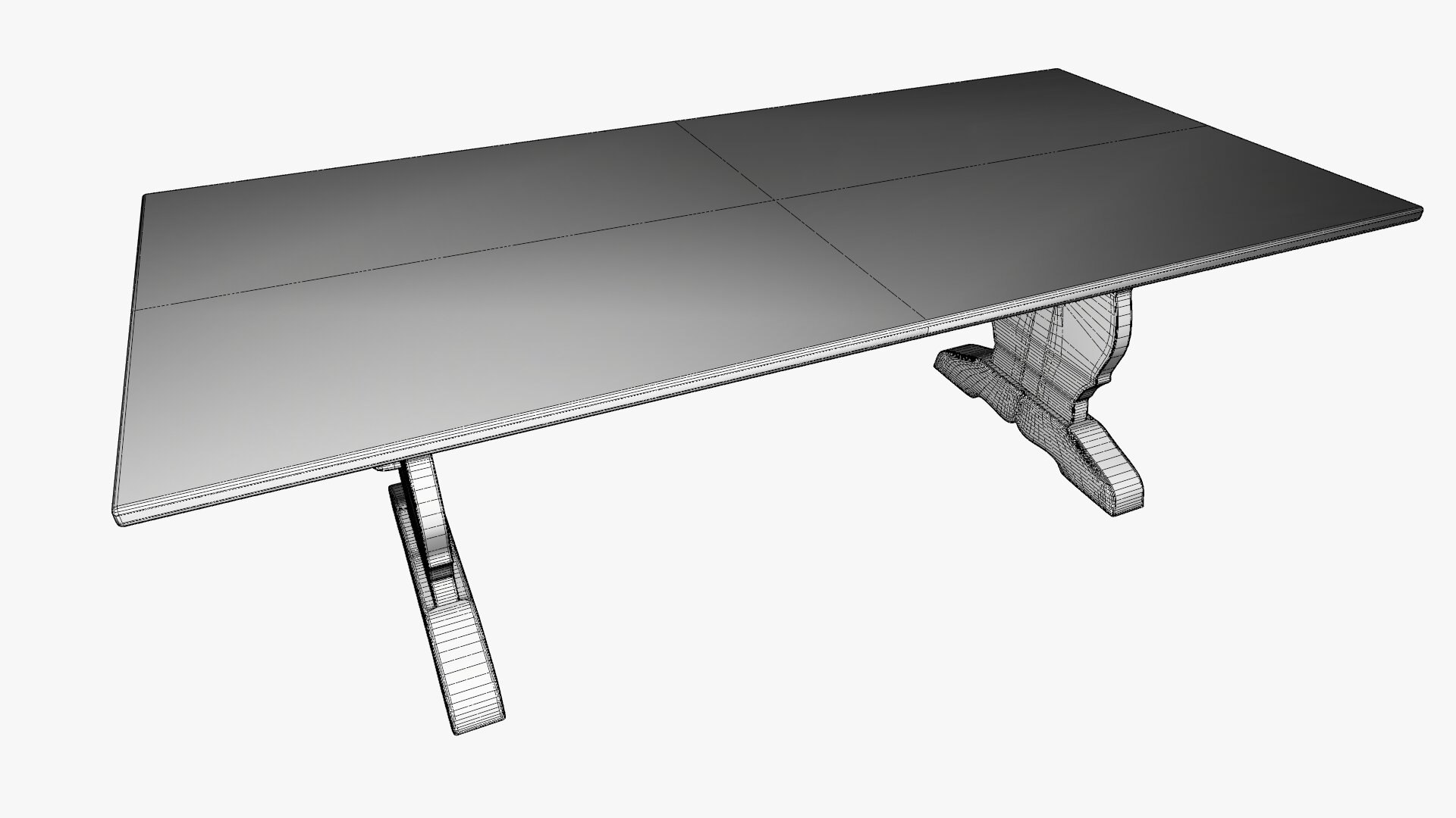 Trestle Table Model - TurboSquid 1754838