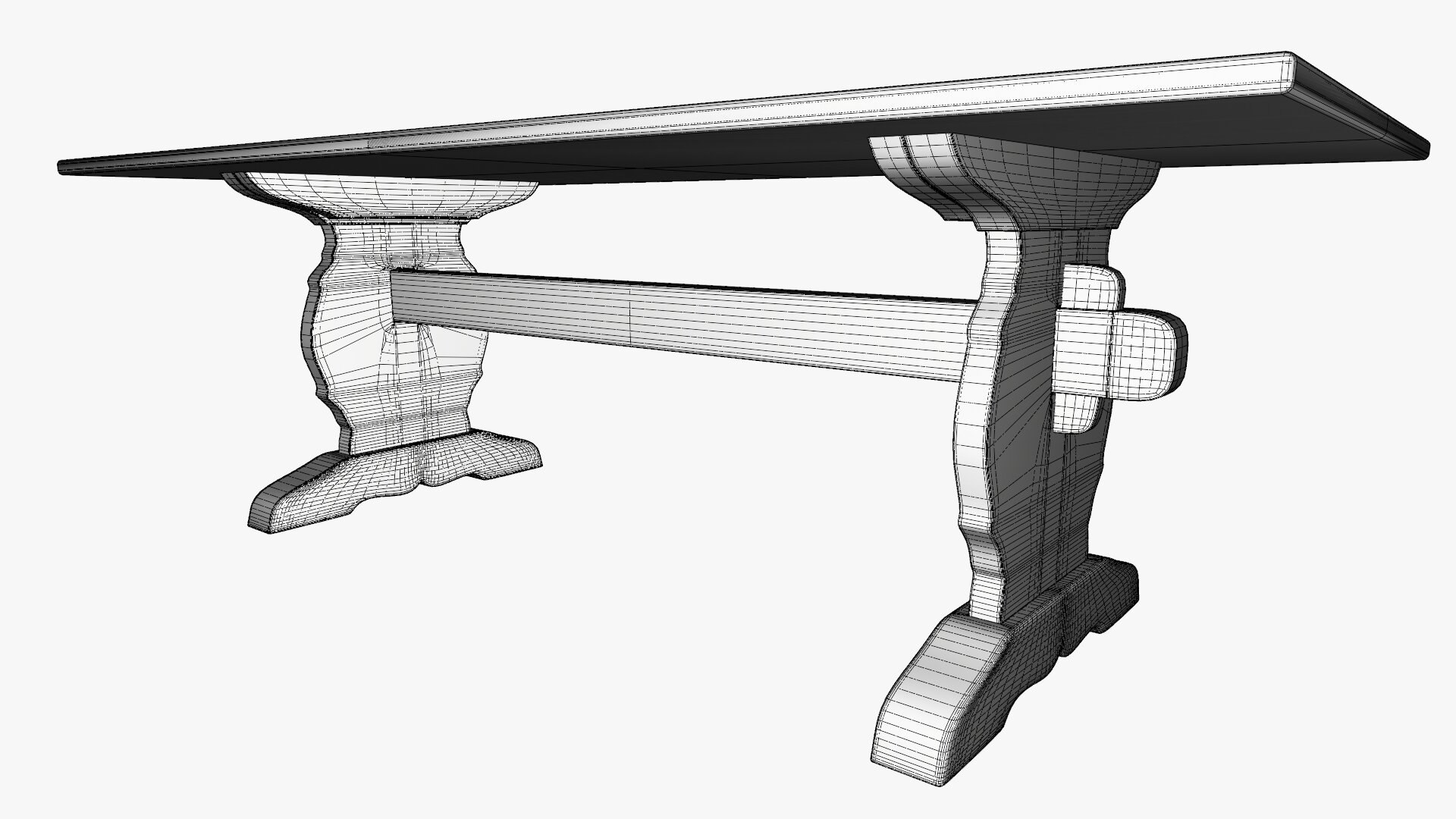Trestle Table Model - TurboSquid 1754838